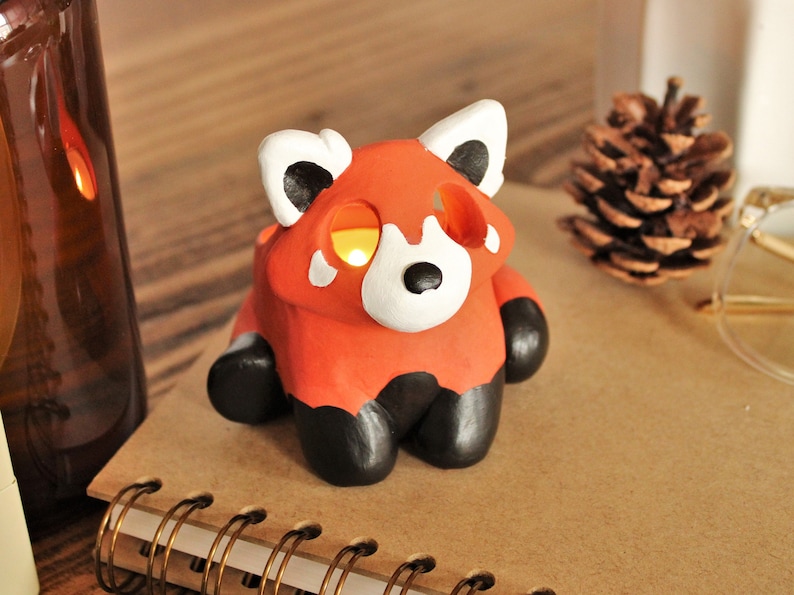 Red Panda Candle Holder | Tealight | Ceramic Animal | Cute Gift | - Etsy