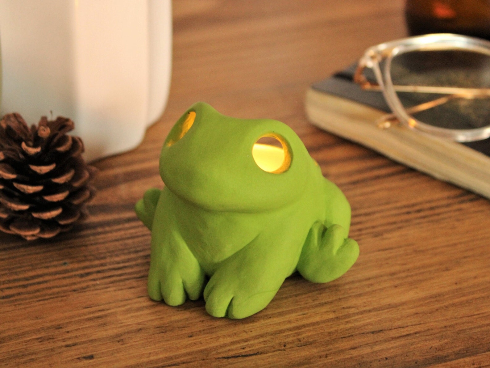 Frog Candle Holder Tealight Ceramic Animal Cute Gift - Etsy