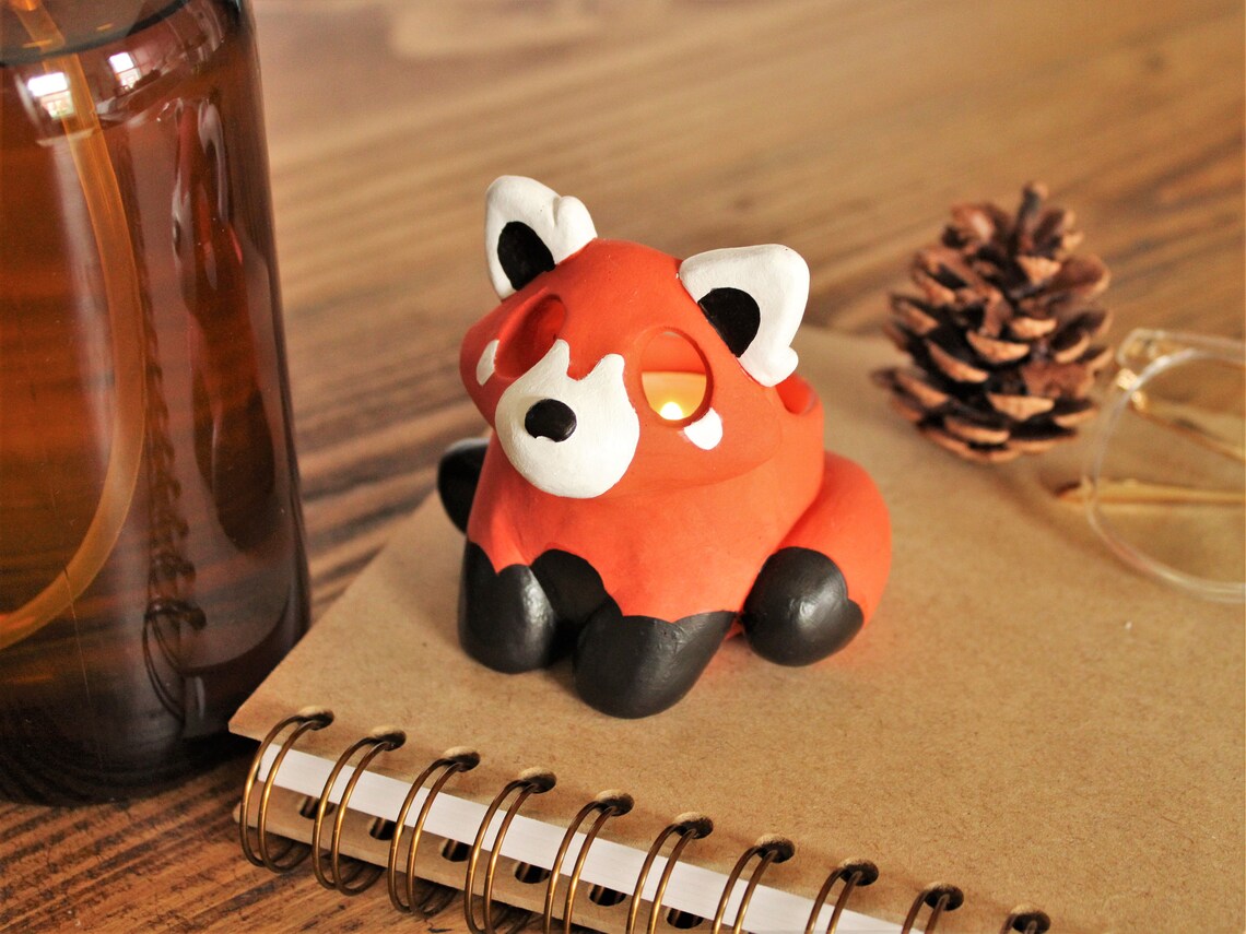 Red Panda Candle Holder | Tealight | Ceramic Animal | Cute Gift | - Etsy