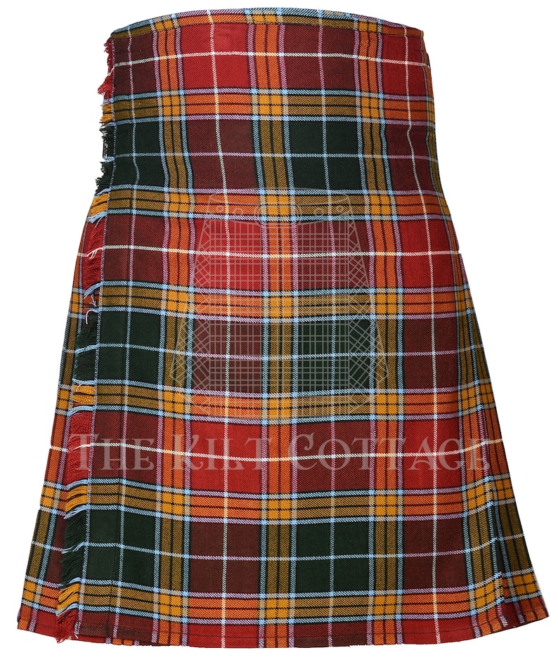 Buchanan Ancient Tartan Scottish 8 Yard Kilt Custom Made Highlander Traditional Kilt 16 Oz ...