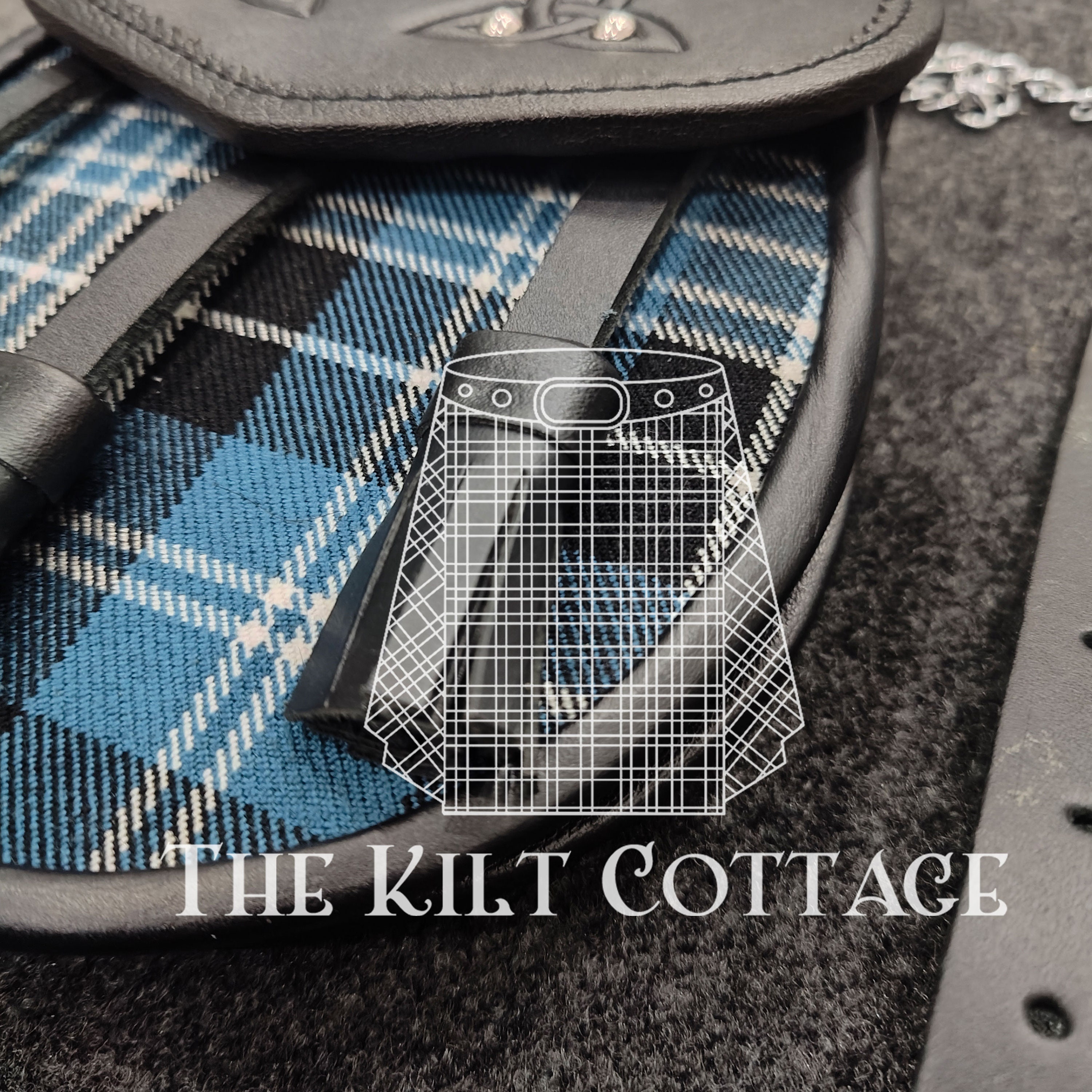 Clergy Ancient Tartan 8 Yard Kilt Matching Semi Dress Tartan Sporran ...