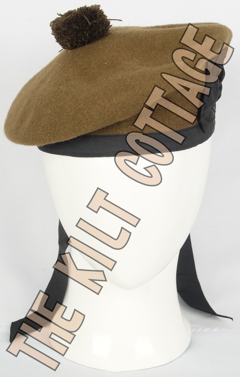 Scottish Balmoral Bonnet Hat KILT Cap Plain Tan Cap 100% Wool British ...