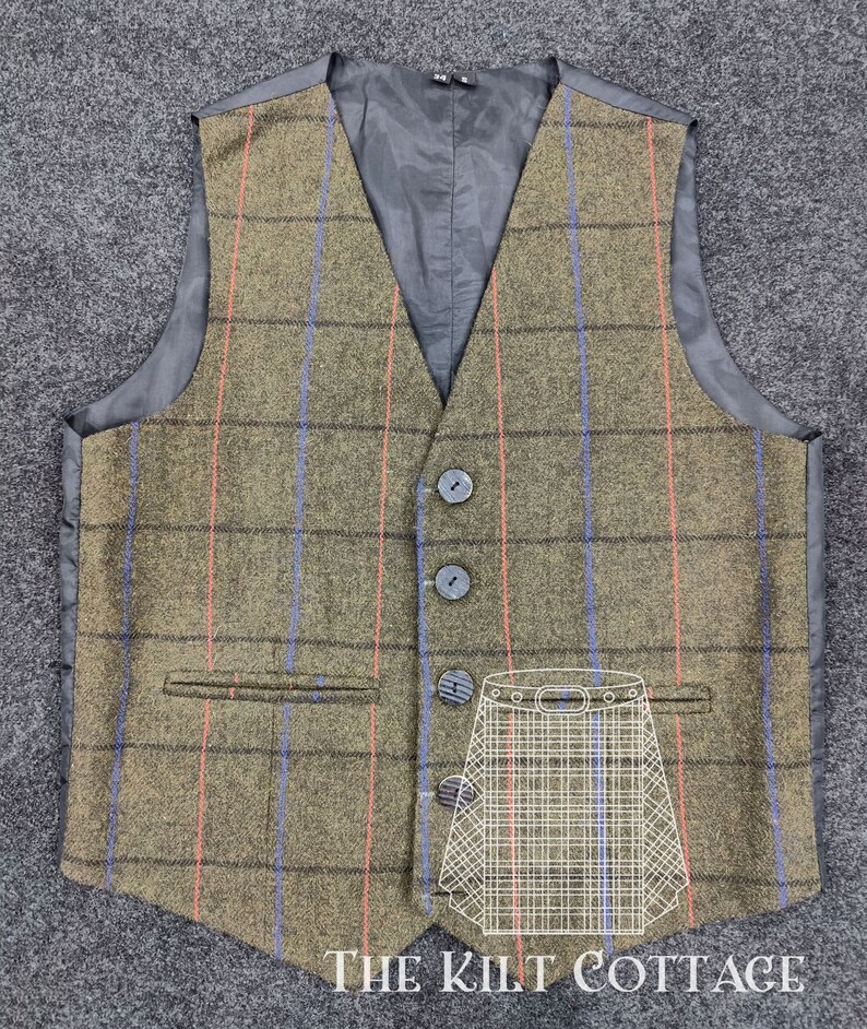 100% Wool Scottish Kilt Jacket and Waistcoat Argyll Jacket Made to ...