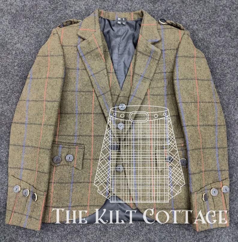 100% Wool Scottish Kilt Jacket & Waistcoat - Argyll Jacket - Made to ...