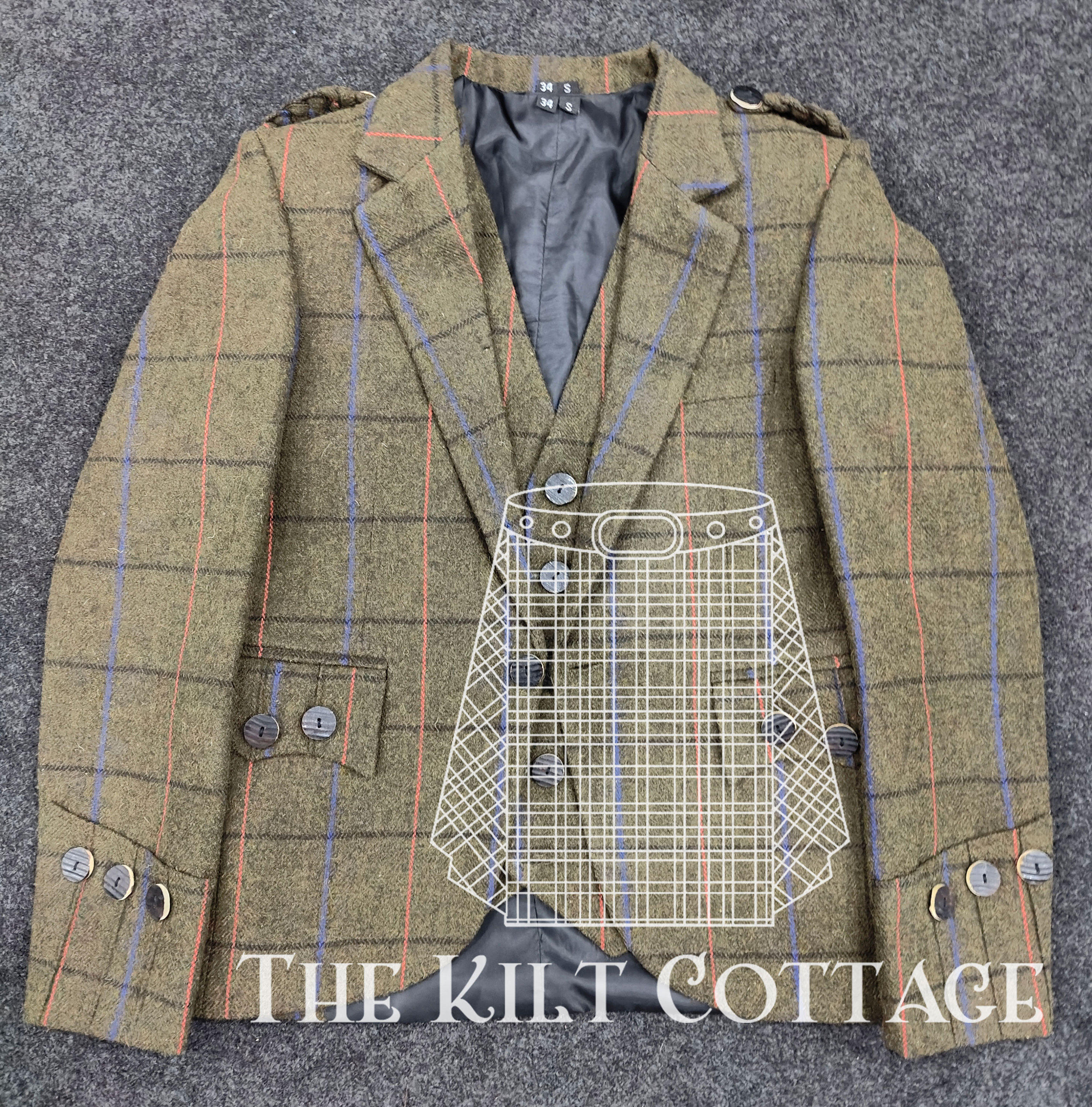 100% Wool Scottish Kilt Jacket and Waistcoat - Argyll Jacket - Made to ...