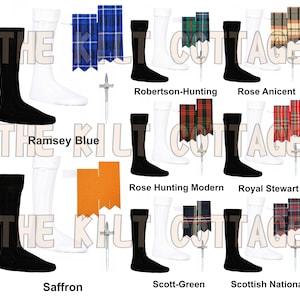 Kilt Flashes - Scottish Kilt Hose Sock Garters - Handamde Tartan Flashes - Highlander Kilt Socks ...