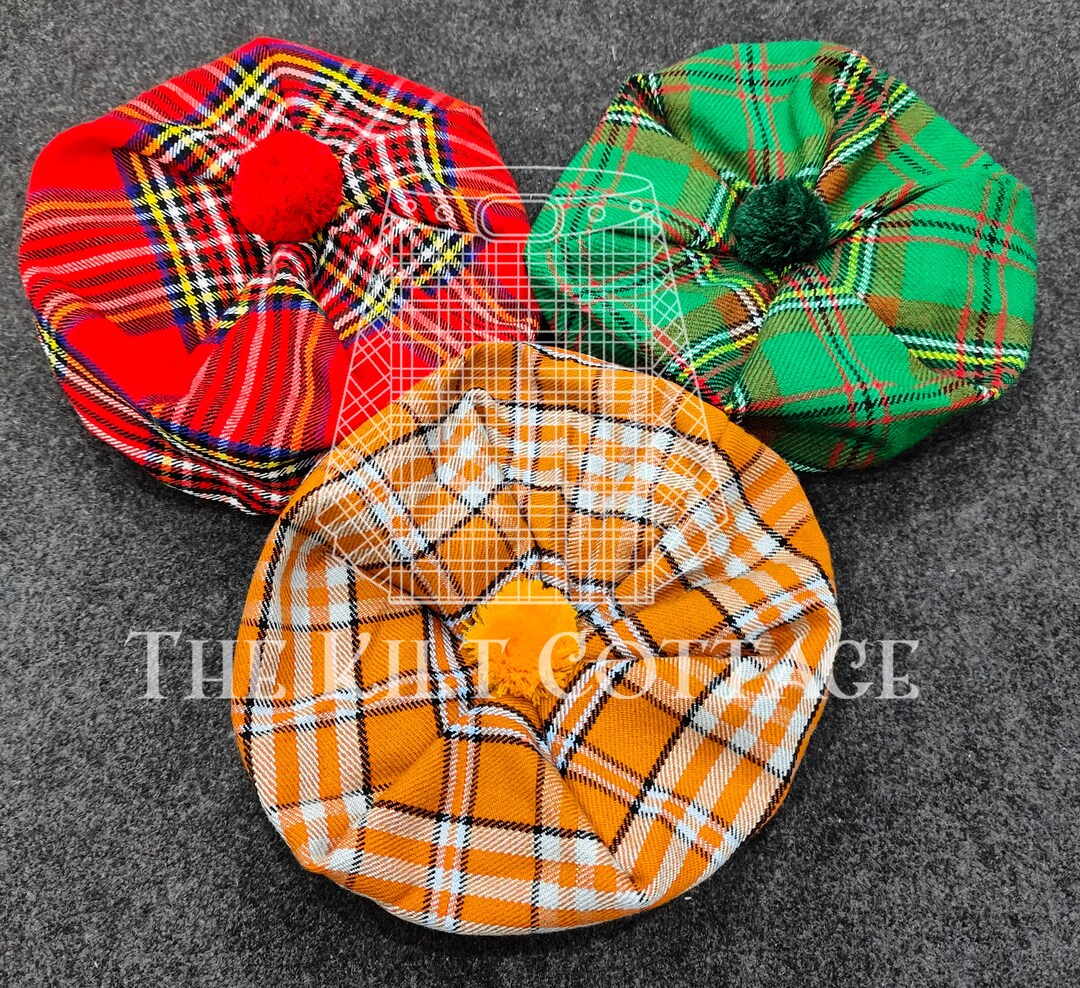 Scottish Tam O Shanter Hat - Traditional Men's Tammy Hat 1 Size Fits ...