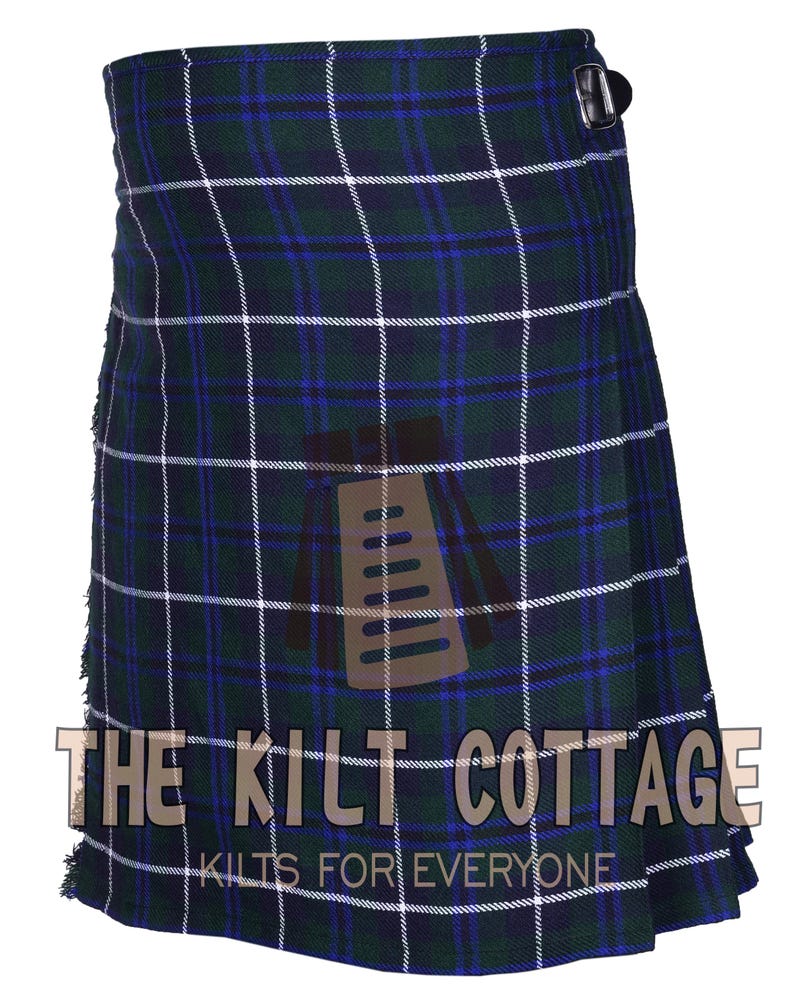 Douglas Blue Scottish 8 Yard Kilt for Men - 16oz Acrylic Fabric ...