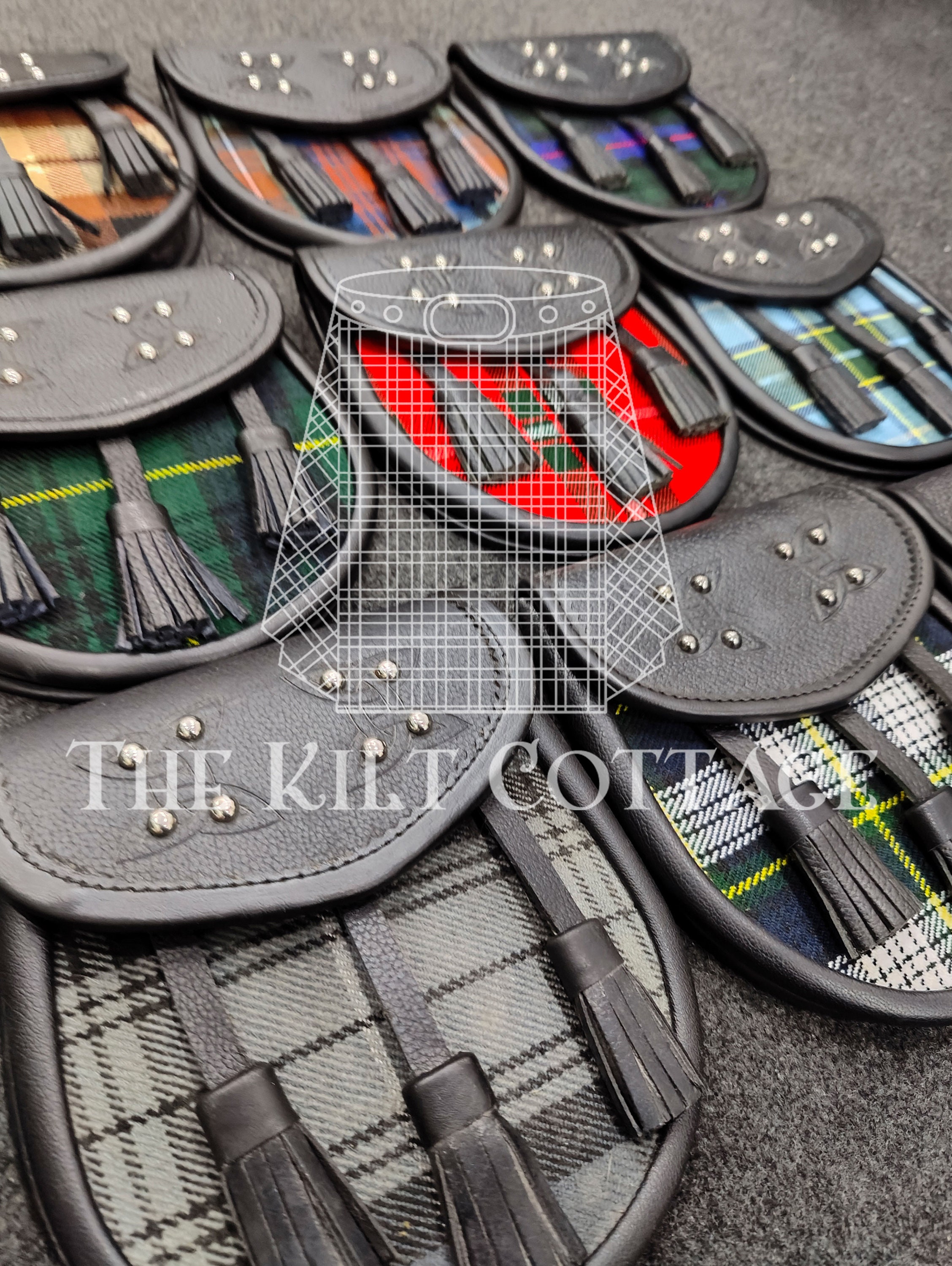 Scottish Day Sporran - Traditional Tartan Sporran - Handmade Leather ...