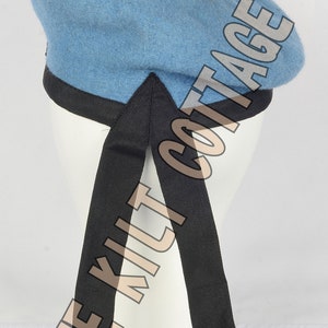 Scottish Balmoral Bonnet Hat - KILT Cap - Plain Sky Blue Cap - 100% ...