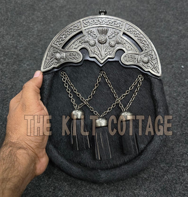 Scottish Full Dress Sporran Belt & Strap Cantle Sporran With Tassels Traditional Sporran Premium ...