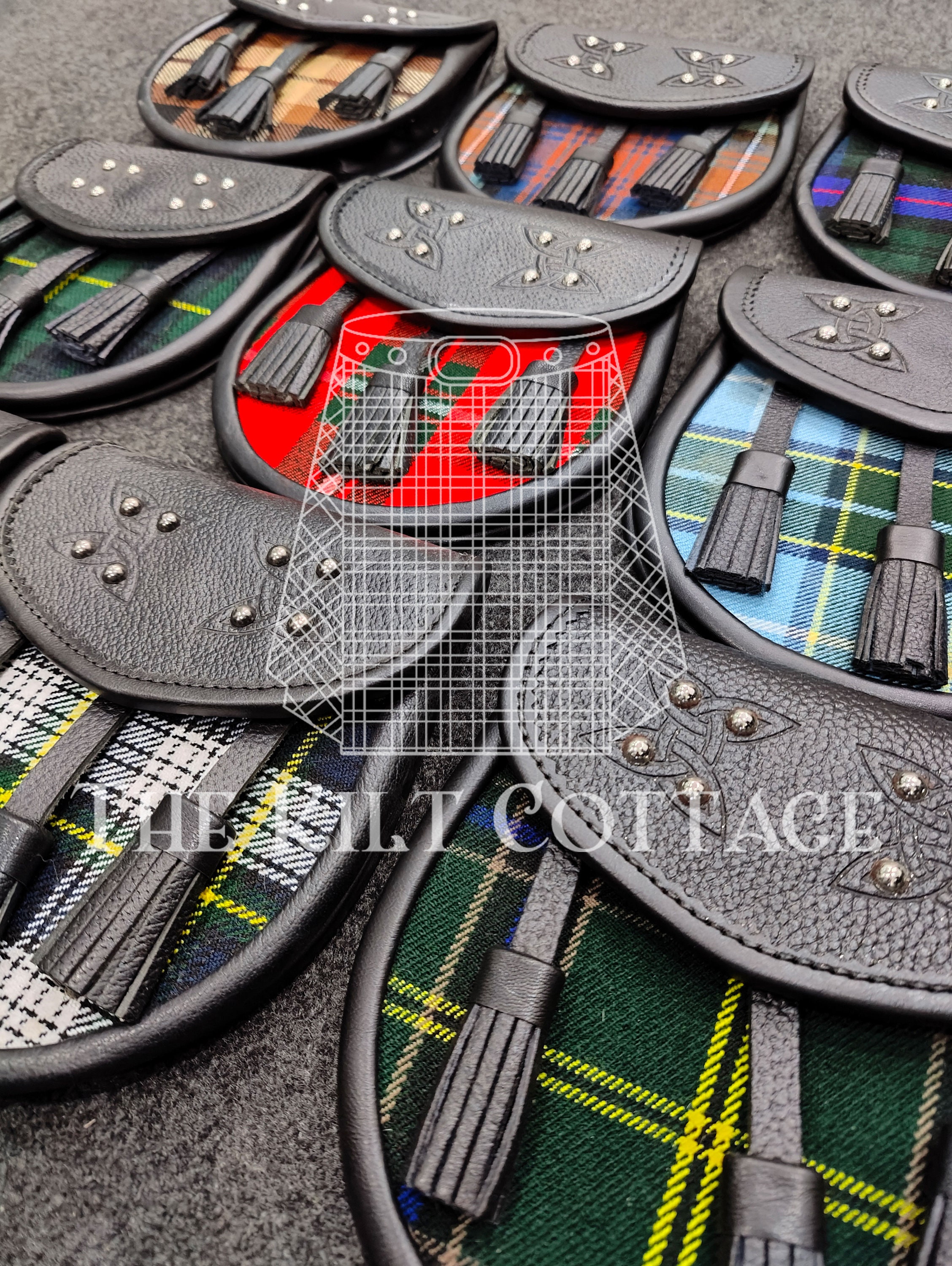 Scottish Day Sporran Traditional Tartan Sporran Handmade Leather ...