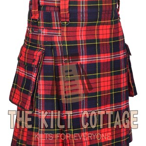 Traditional Scottish Kilt - Macpherson Tartan Utility Kilt for Men ...