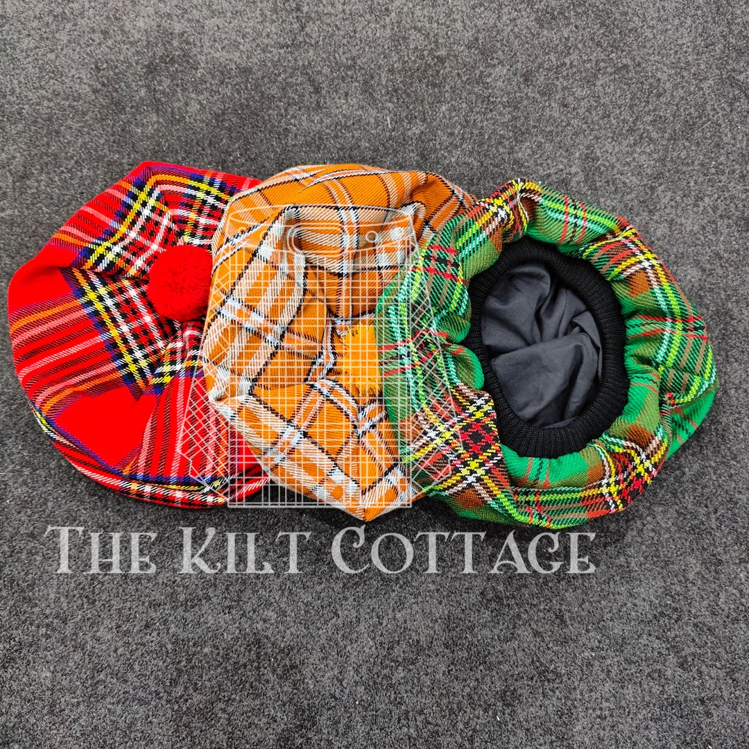 Scottish Tam O Shanter Hat - Traditional Men's Tammy Hat 1 Size Fits ...