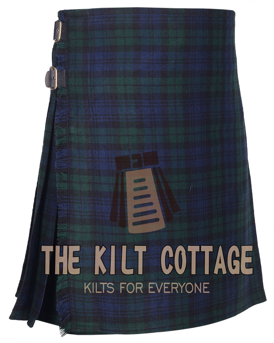 Black Watch Tartan Scottish 8 Yard Kilt for Men - 16oz Acrylic Fabric ...