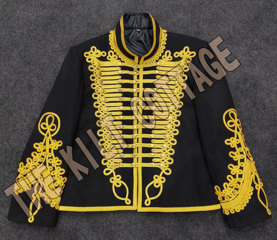 Black Hussar Tunic Napoleonic Pelisse Jimi Hendrix Military Uniform ...