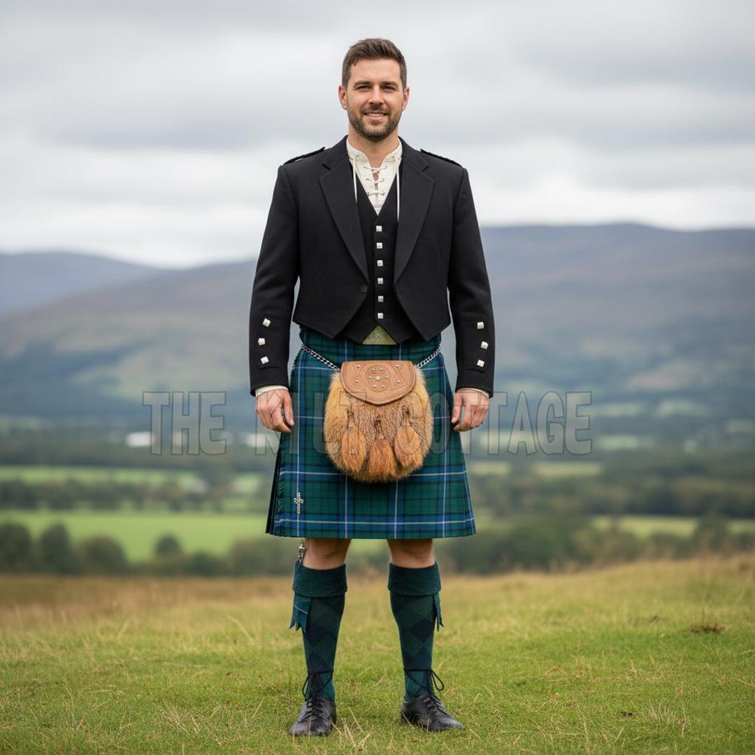 Scottish Men's Sami Dress Sporran - Cowhide Brown Leather - Real Brown ...