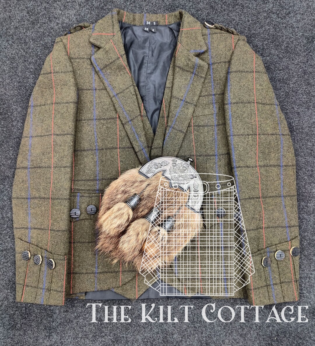 100% Wool Scottish Kilt Jacket & Waistcoat - Argyll Jacket - Made to ...