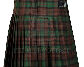 Brown Watch Tartan Scottish 8 Yard Traditional Highlander Kilt for Men 16 Oz Tartan Made to ...