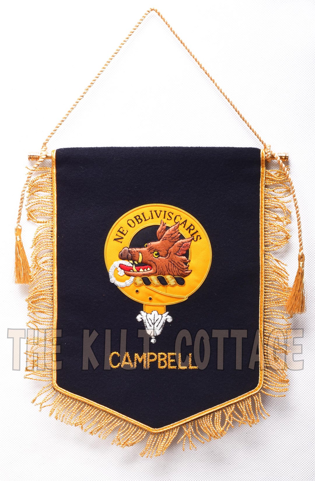 Scottish Clan Campbell Crest Wall Banner – Embroidered Motto Wall ...