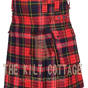 Traditional Scottish Kilt - Macpherson Tartan Utility Kilt for Men ...