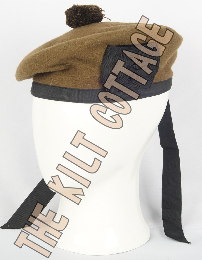 Scottish Balmoral Bonnet Hat KILT Cap Plain Tan Cap 100% Wool British ...