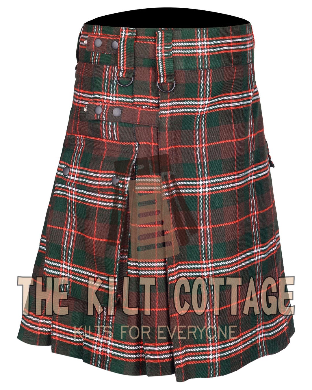 Traditional Scottish Kilt - Scott Hunting Tartan Utility Kilt for Men ...