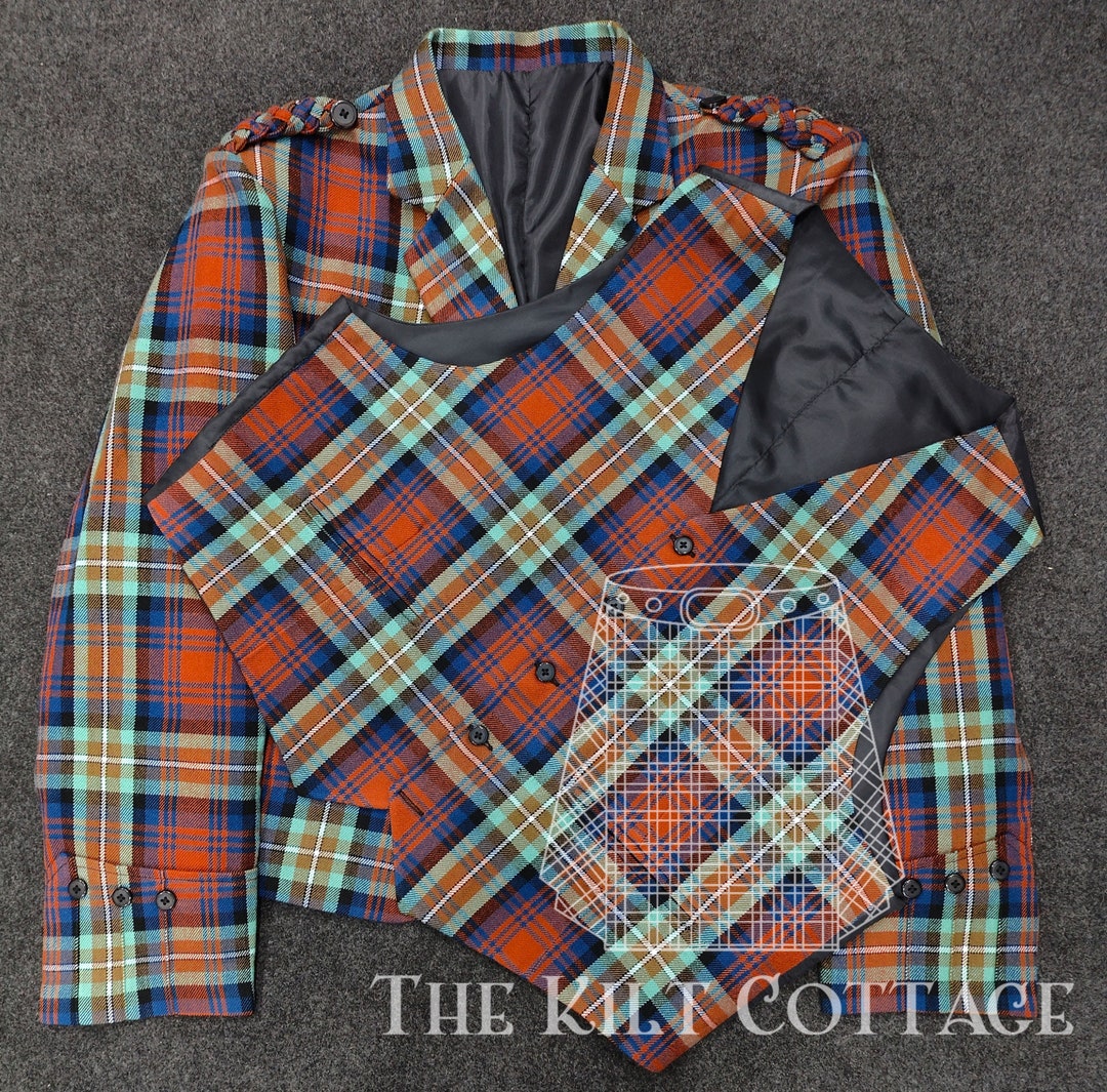 100% Acrylic Scottish Kilt Jacket and Waistcoat - Argyll Jacket - Made ...