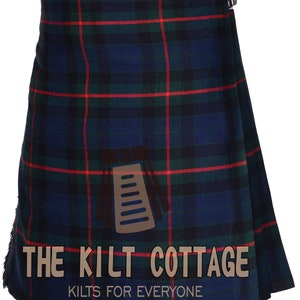 Gunn Tartan Scottish 8 Yard Kilt for Men 16oz Acrylic Fabric Custom Made Traditional Highlander ...
