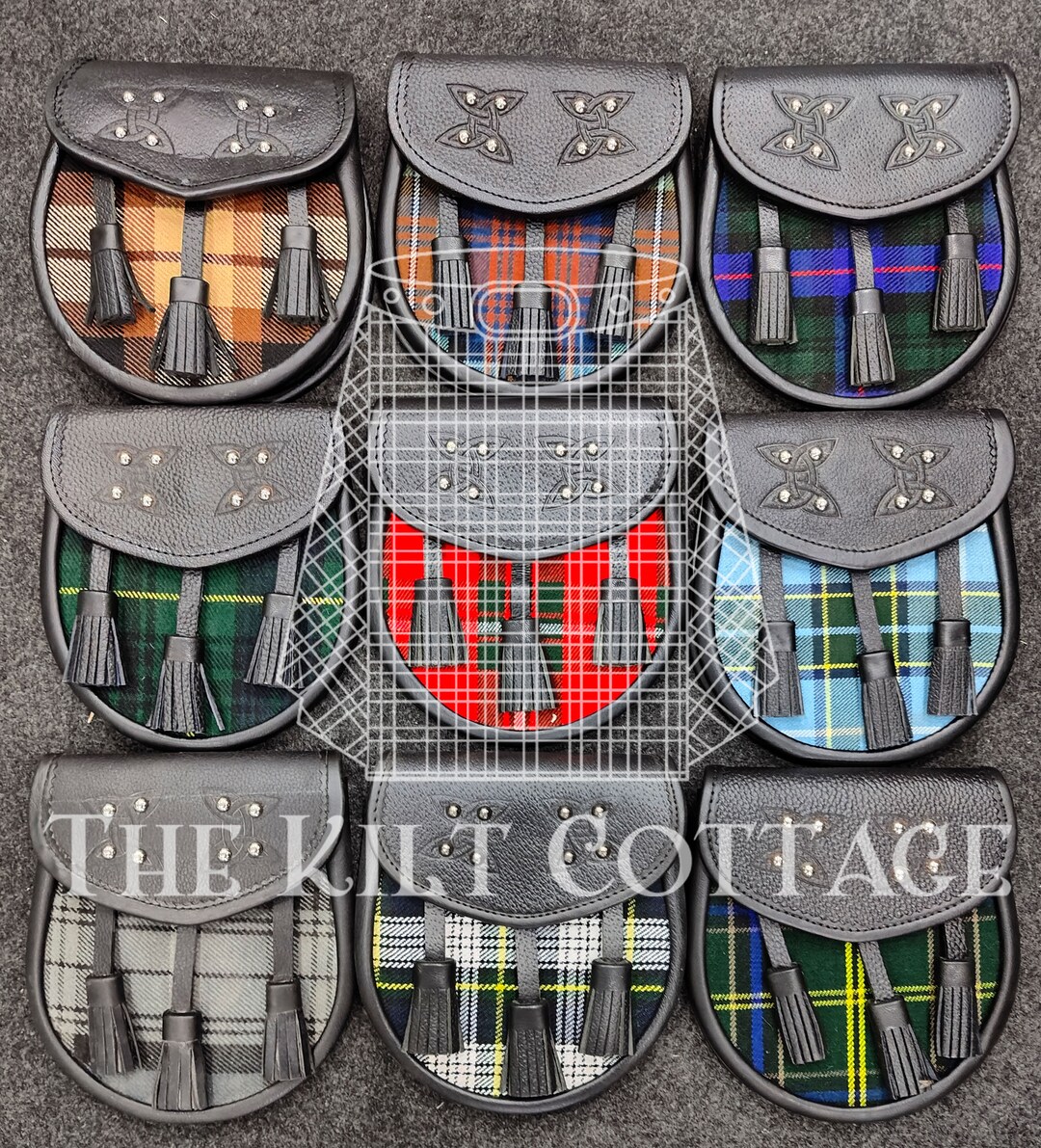 Scottish Day Sporran - Traditional Tartan Sporran - Handmade Leather ...