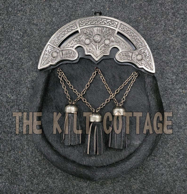 Scottish Full Dress Sporran Belt & Strap Cantle Sporran With Tassels Traditional Sporran Premium ...