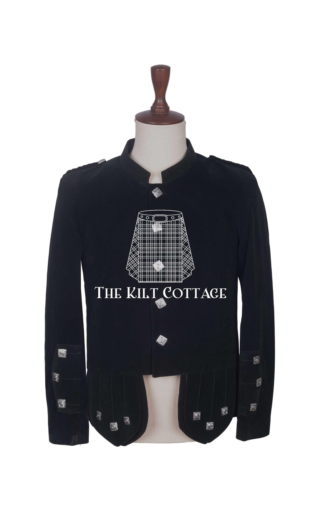 Rifle Green Velvet Kenmore Doublet Jacket - Five Buttons Kilt Jacket ...