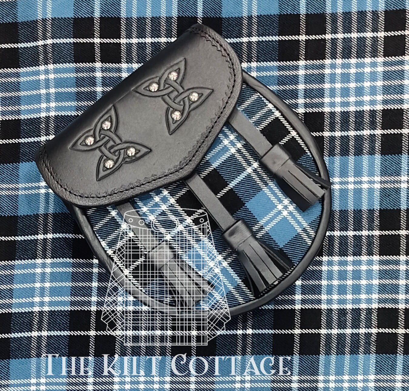 Clergy Ancient Tartan 8 Yard Kilt Matching Semi Dress Tartan Sporran ...