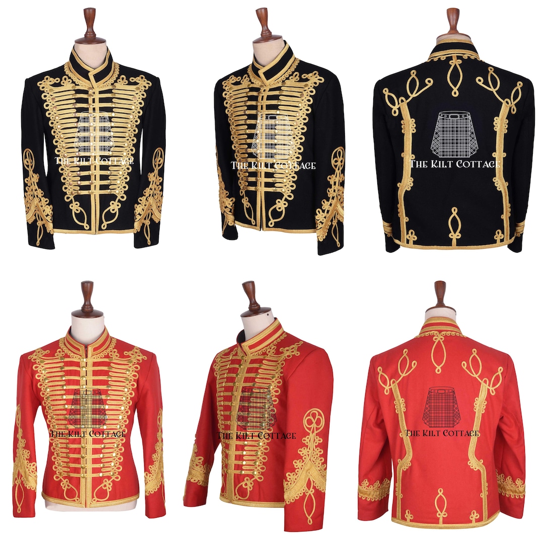 Gold Braided Hussar Jacket - Military Uniform LARP Jacket - Napoleonic ...
