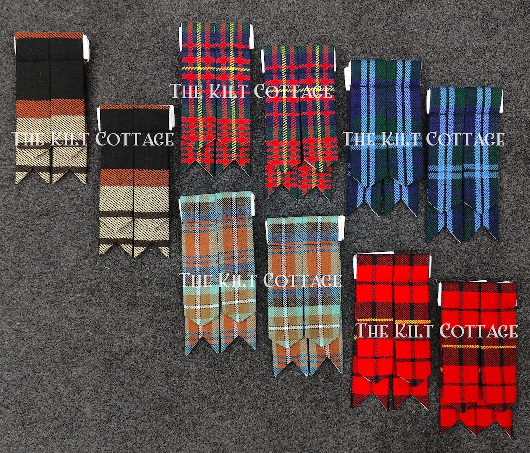 Kilt Flashes - Traditional Tartan Flashes - Matching Pair of Flashes - Scottish Kilt Hose Sock ...