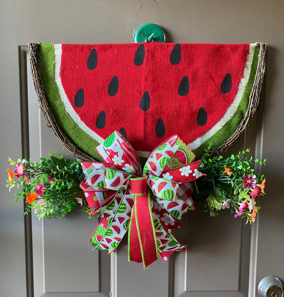 Watermelon Wreath, Watermelon Twig Wall Hanging, Summer Watermelon Door ...