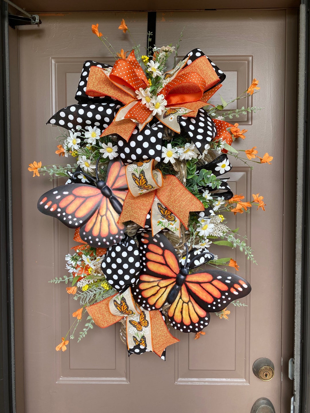 Everyday Butterfly Front Door Decor Monarch and Floral Wall Decor ...