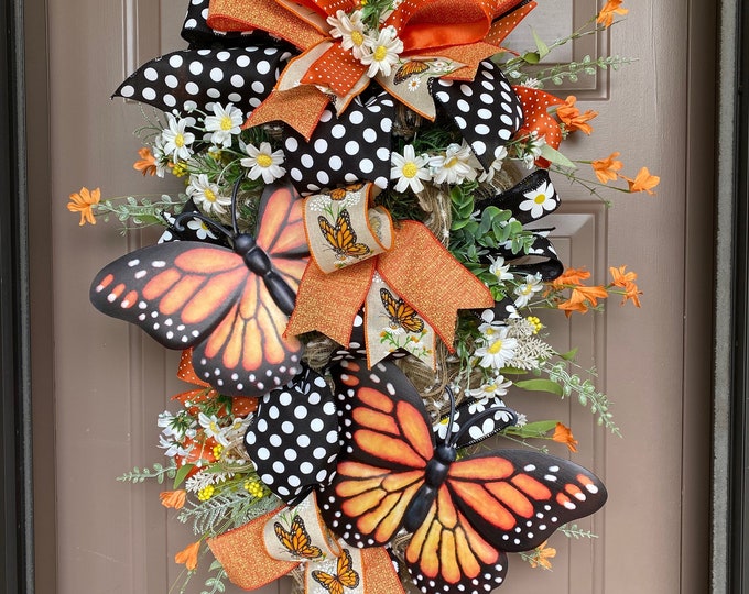 Everyday Butterfly Front Door Decor Monarch and Floral Wall Decor ...