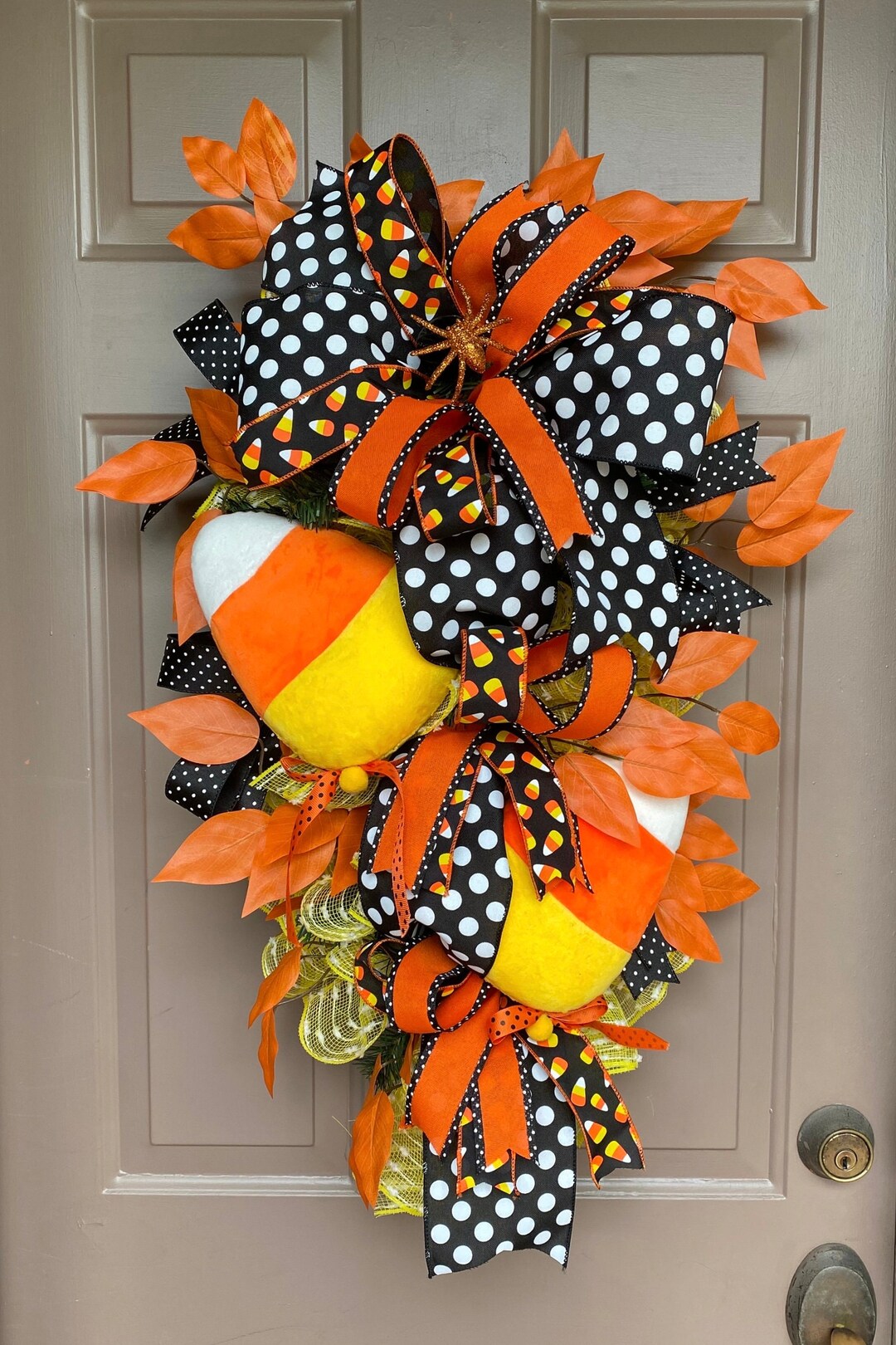 Candy Corn Swag Halloween Door Decor, Cute Halloween Wreath Party ...