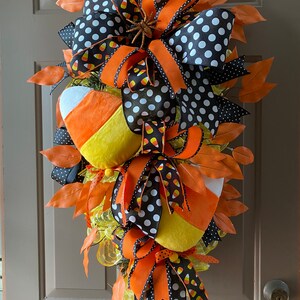 Candy Corn Swag Halloween Door Decor, Cute Halloween Wreath Party ...