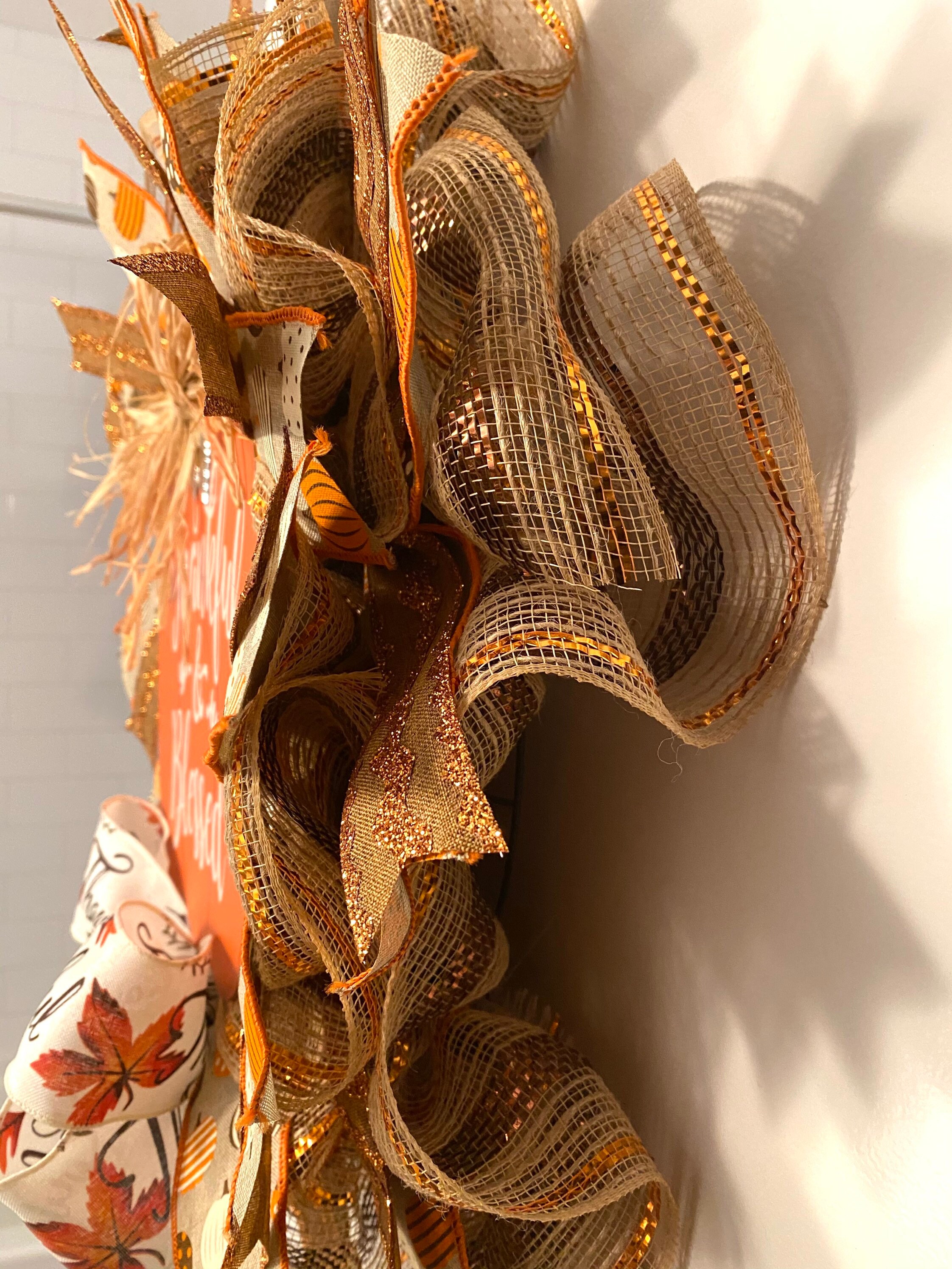 Thanksgiving Deco Mesh Wreath Fall Pancake Door Wreath | Etsy