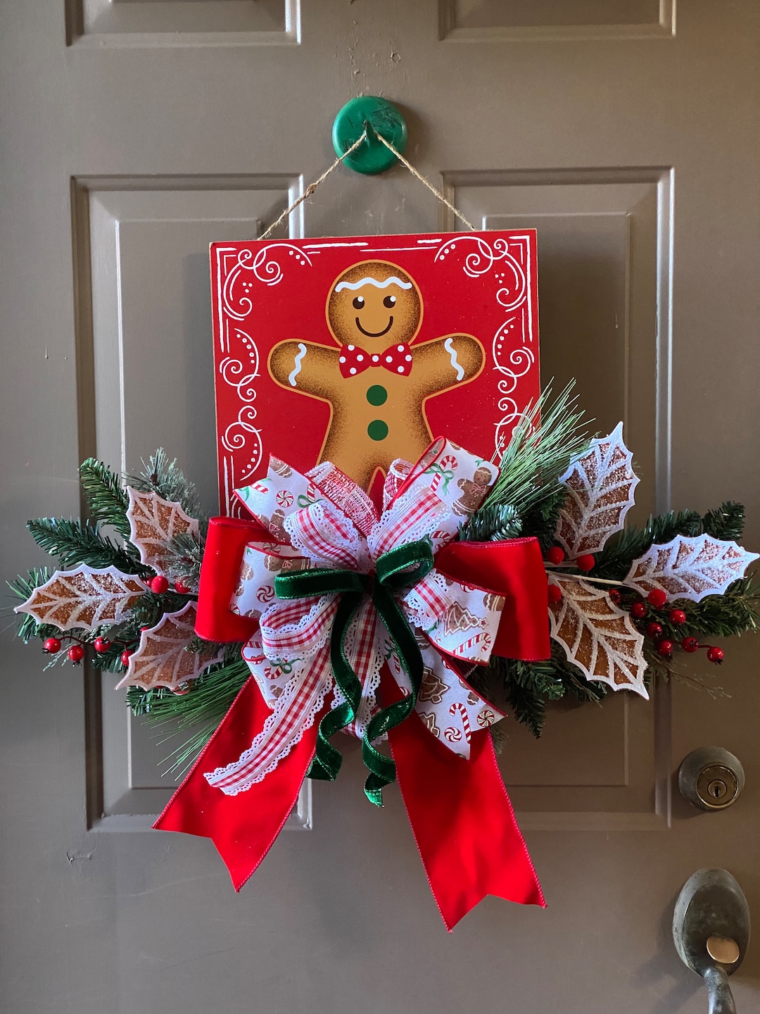Gingerbread Christmas Door Hanger, Gingerbread Kitchen Wall Decor ...
