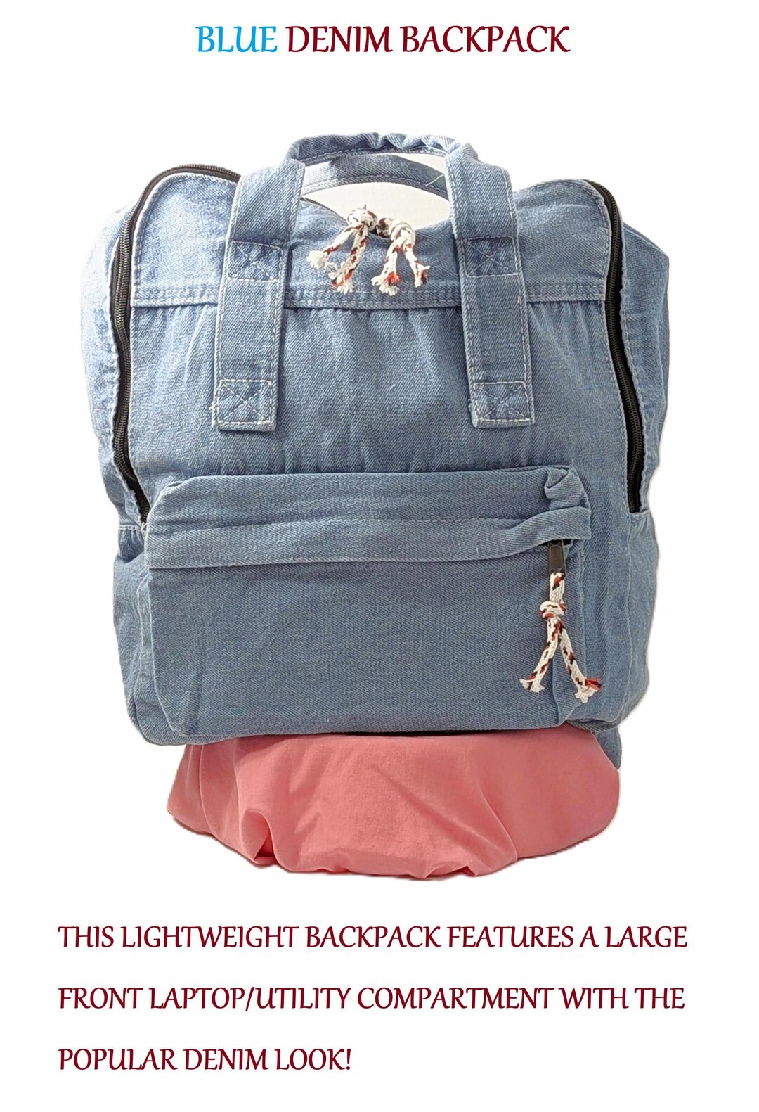 Blue Jean Backpack, Blue Denim Backpack, Jean Backpack, School Backpack ...