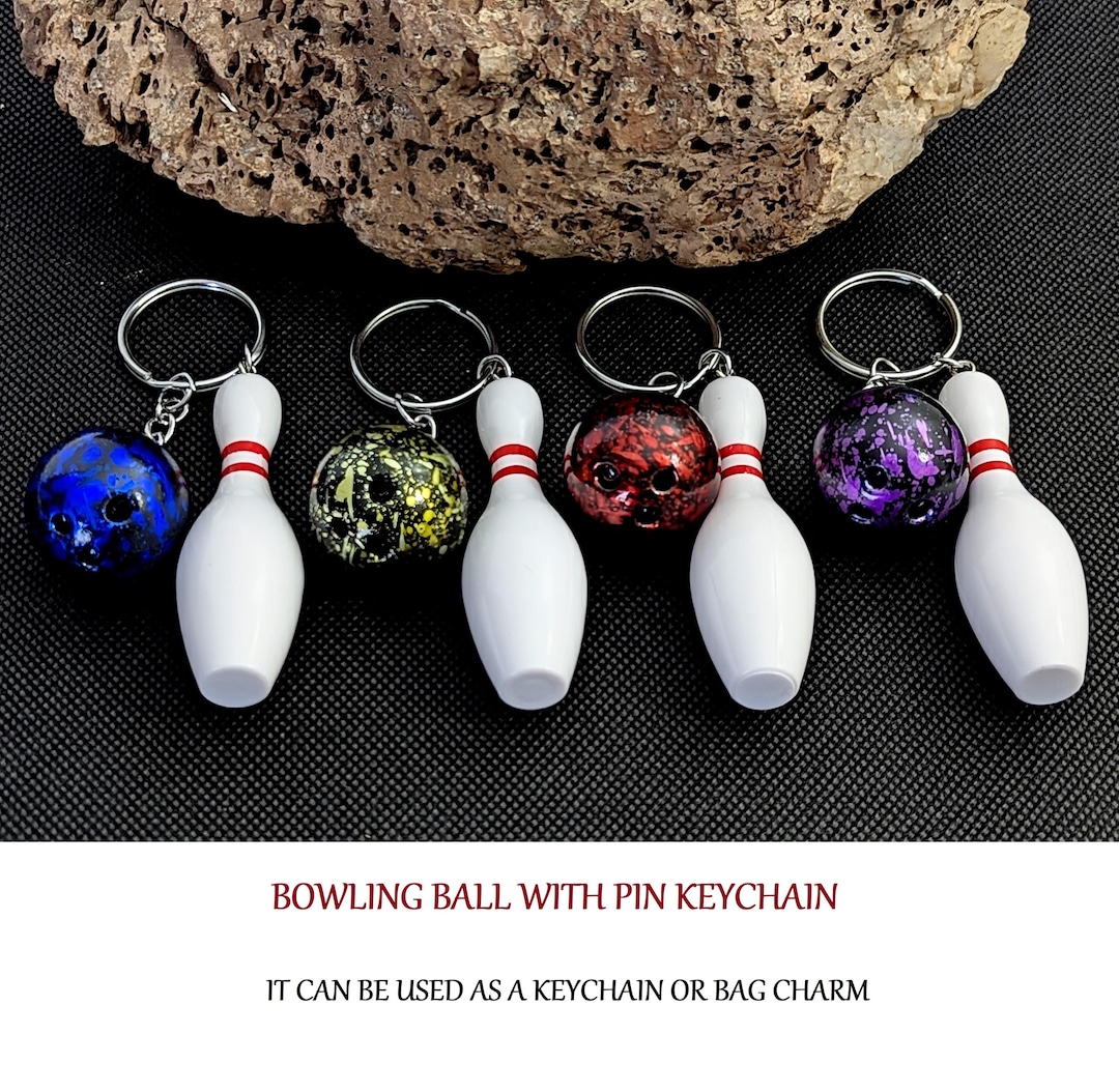 Bowling Keychain, Bowling Pin Keyring, Bowling Ball Keychain, Sports ...