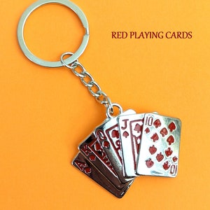 Poker Card Keychain: Metal Playing Card Charm, Gift for Gambler - Etsy
