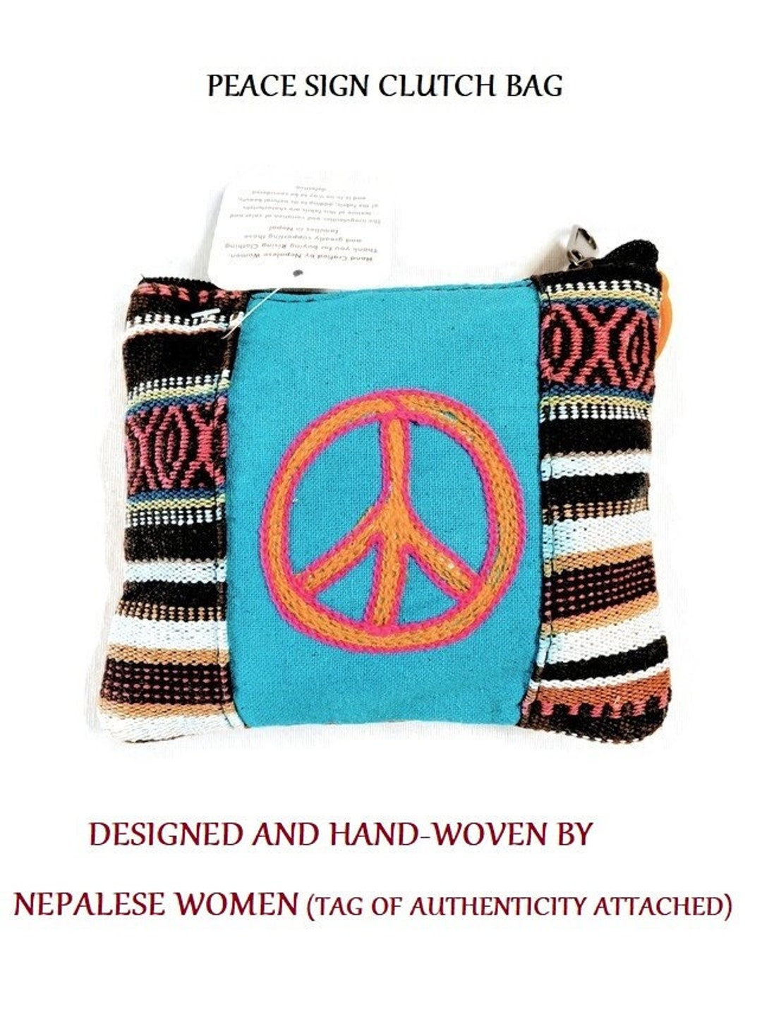 Peace Sign Clutch Bag, Hippie Clutch Bag, Peace Sign Pouch, Mini Hippie ...