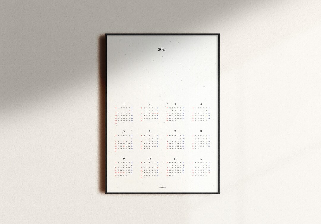 2021 Simple Calendar, Illust, Minimal Calendar, Diycalendar ...