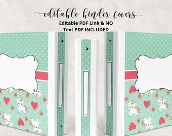 Editable Unicorn Binder Covers & Spines Printable Binder | Etsy