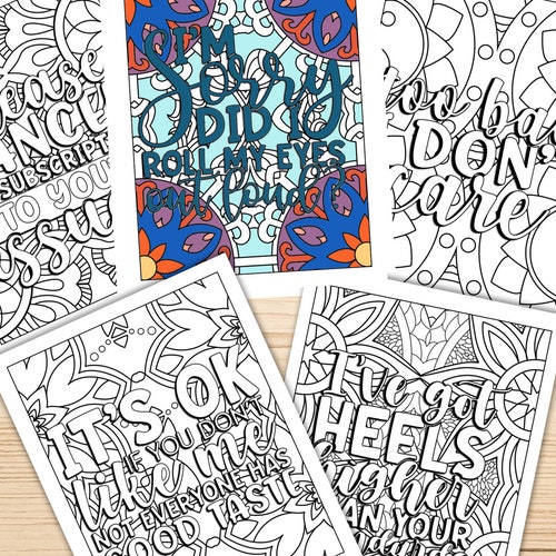 Sassy Quotes Coloring Pages Adult Coloring Pages Pattern - Etsy