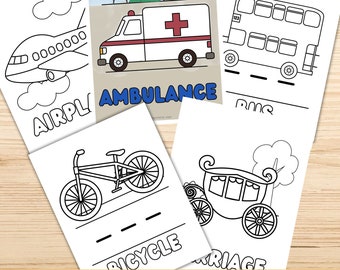 Vehicle Coloring Pages for Kids Transportation Coloring Book - Etsy